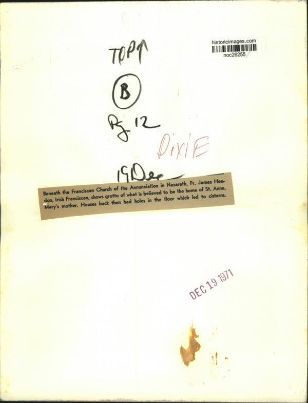 1971 Press Photo Friar James Hendon shows grotto of St. Anne in ...