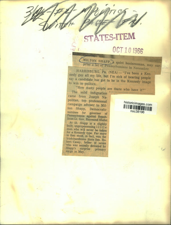 1966 Press Photo Milton Shapp, Democratic Nominee For Governor Of ...