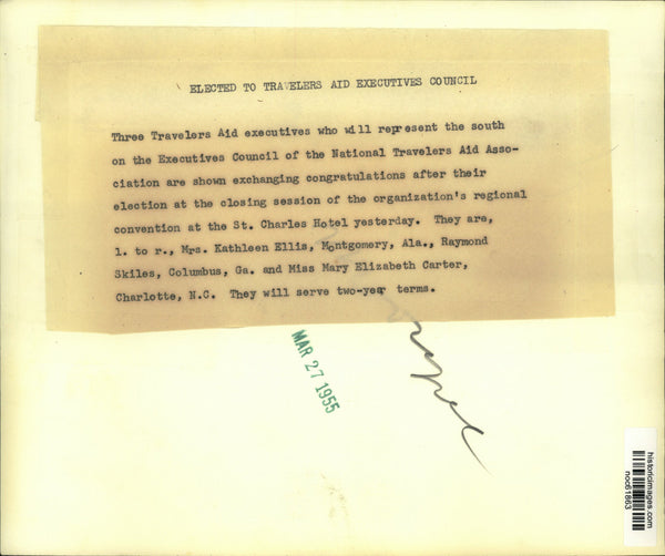 1955 Press Photo Travelers Aid southern executives elected in New ...