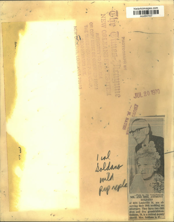 1970 Press Photo Mr. and Mrs. Anthony Soldano are celebrating 50th ...