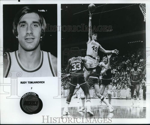 1978 Press Photo Houston Rockets basketball forward Rudy Tomjanovich ...
