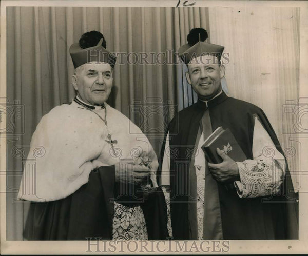 1959 Press Photo Archbishop Joseph F. Rummel, Bishop Robert E. Tracy ...