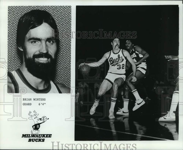 1977 Press Photo Brian Winters, Milwaukee Bucks Basketball Guard in ...