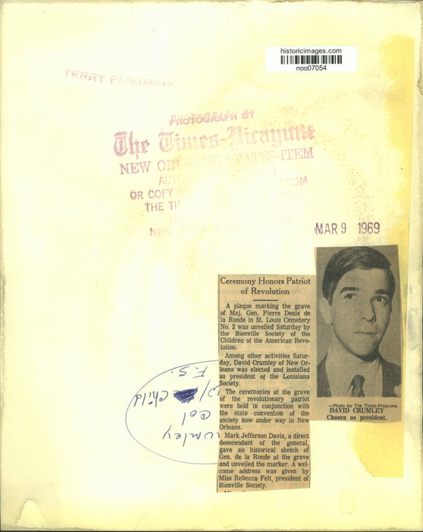 1969 Press Photo David Crumley president LA Society of Children of ...