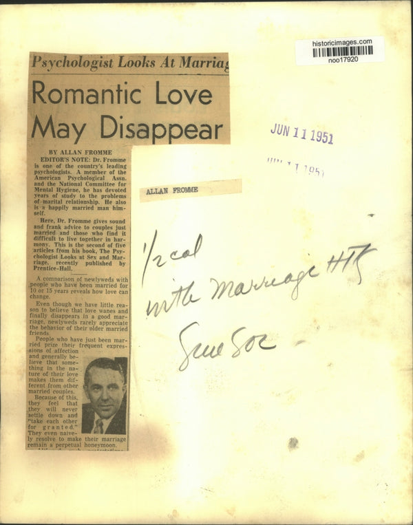 1951 Press Photo Psychologist Dr. Allan Fromme - noo17920 - Historic Images