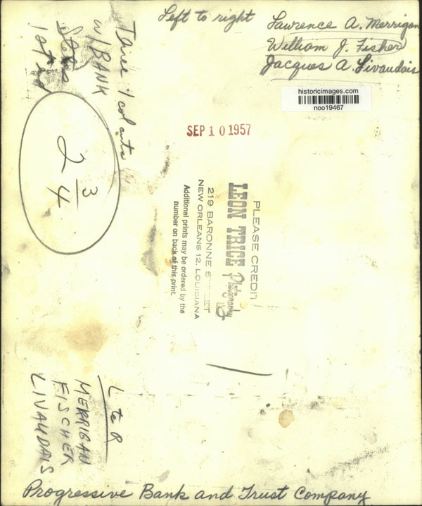 1957 Press Photo Lawrence A. Merrigan, William J. Fisher, & Jacques A ...