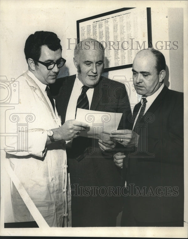 1970 Press Photo Doctors Paul Gordon, John Ruby and Lawrence Scheving ...