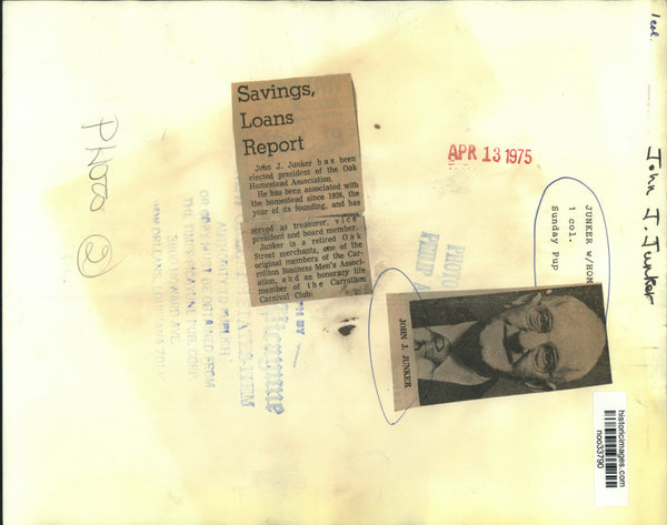 1975 Press Photo John J. Junker, President of Oak Homestead Association ...