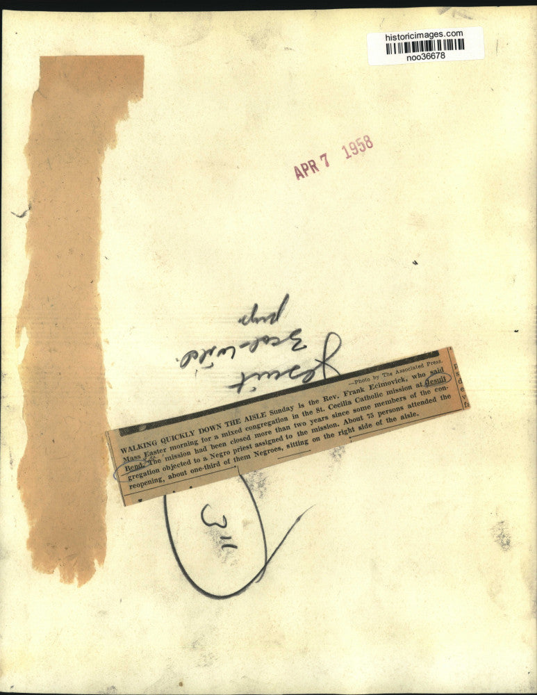 1958 Press Photo Easter Sunday service, St Cecilia Catholic mission ...