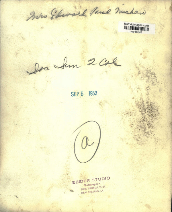 1952 Press Photo Mrs. Edward Paul Michaud in her wedding gown ...