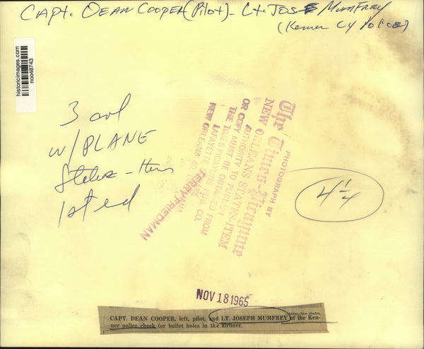 1965 Press Photo Captain Dean Cooper & Lieutenant Joseph Mumfrey ...