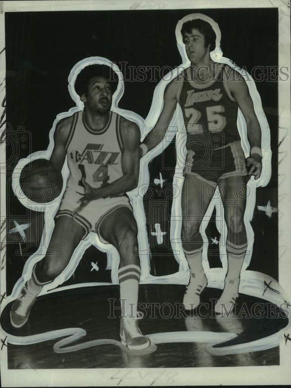 1975 Press Photo Basketball - Louie Nelson with Gail Goodrich - noo553 ...