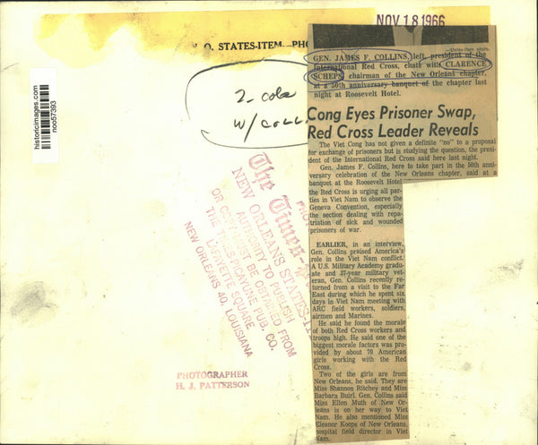 1966 Press Photo General James F. Collins and Clarence Scheps at ...