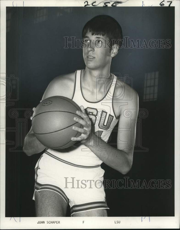 1971 Press Photo John Schaper, Basketball Forward at Louisiana State ...