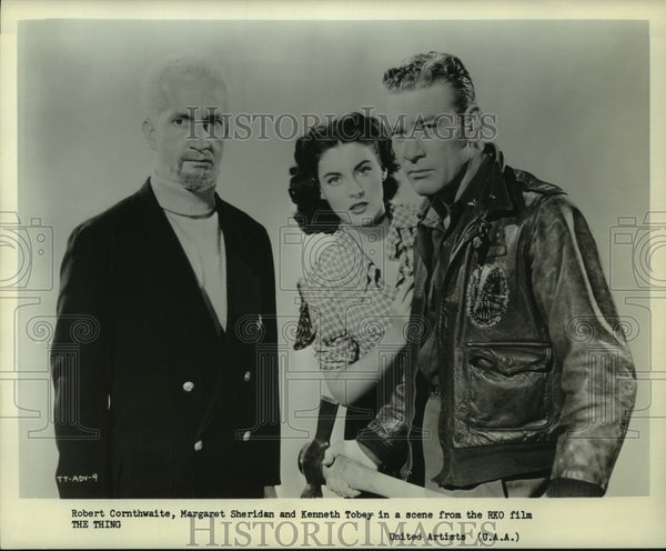 1985 Press Photo Robert Cornthwaite and co-stars, "The Thing ...