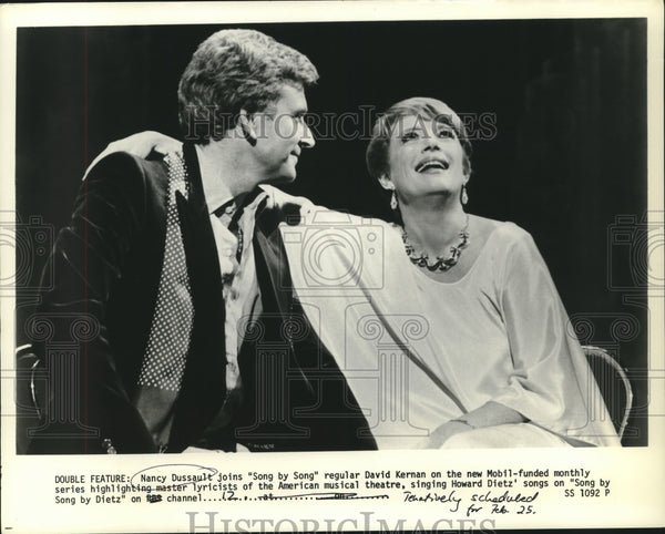 1980 Press Photo Nancy Dussault & David Kernan, "Song by Song by Dietz ...