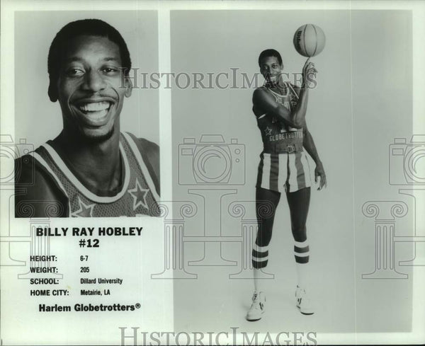 1984 Press Photo Harlem Globetrotter basketball player Billy Ray Hobley ...