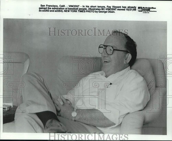 1989 Press Photo Fay Vincent - nop80518 - Historic Images