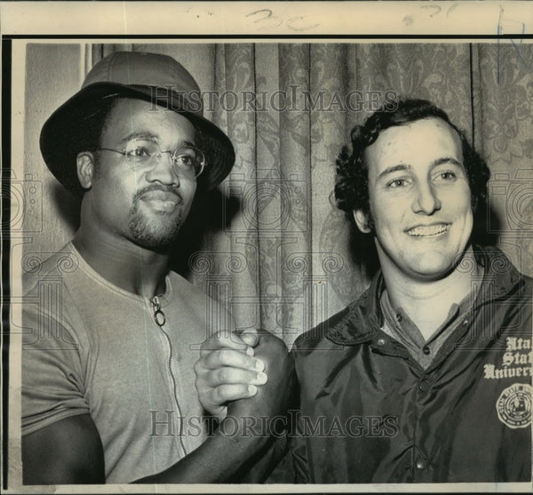 1973 Press Photo Football - Willie Harper & Tony Adams as Sugar Bowl co ...