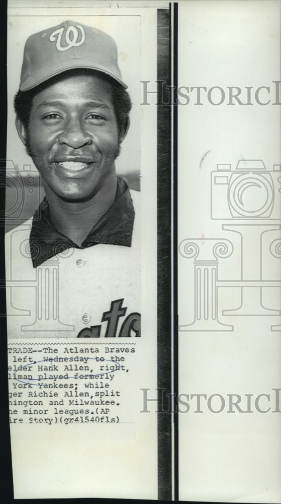 1970 Press Photo Veteran player Hank Allen traded by Atlanta Braves, to ...