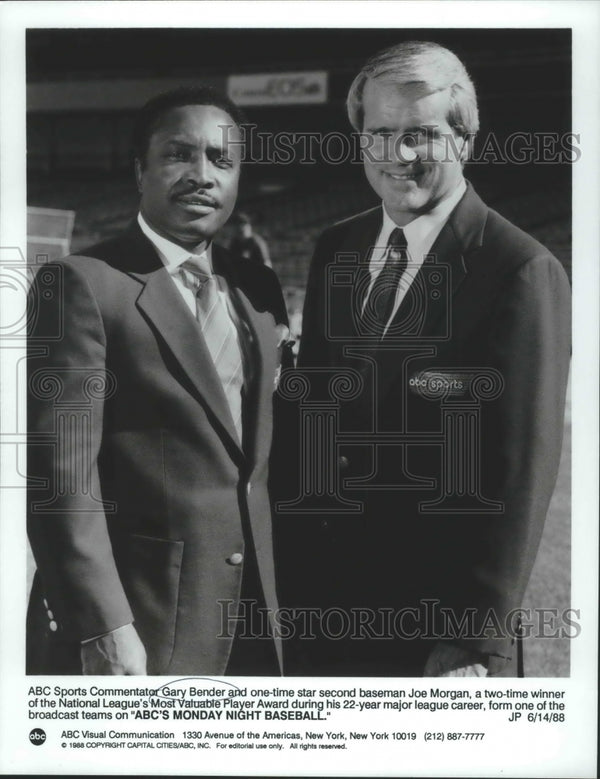 1988 Press Photo Commentators Gary Bender & Joe Morgan - nos03029 ...