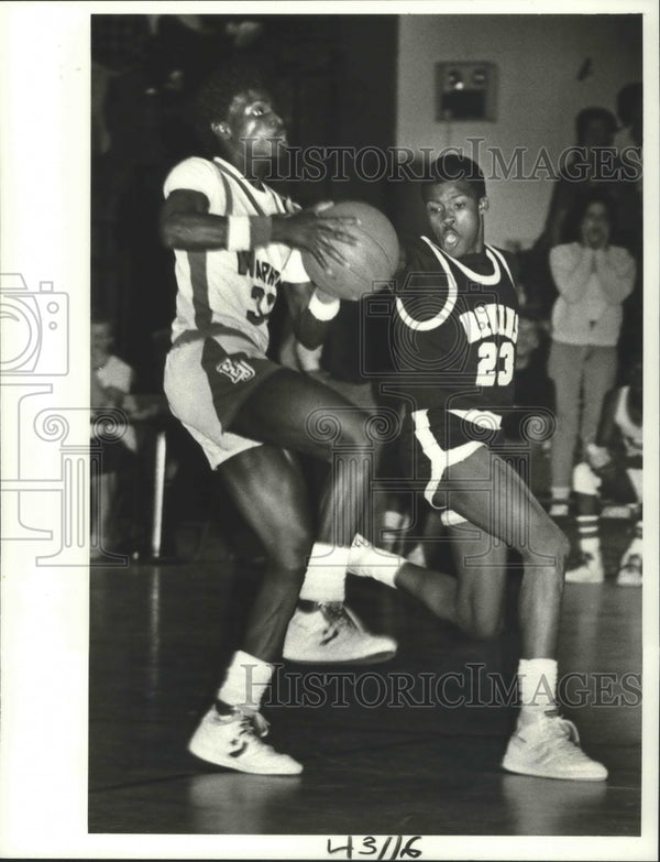 1986 Press Photo Basketball Action Between East Jefferson and Bonnabel ...