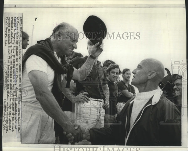 1970 Press Photo Baron Marcel Bich, French Boat Racer at Newport Rhode ...