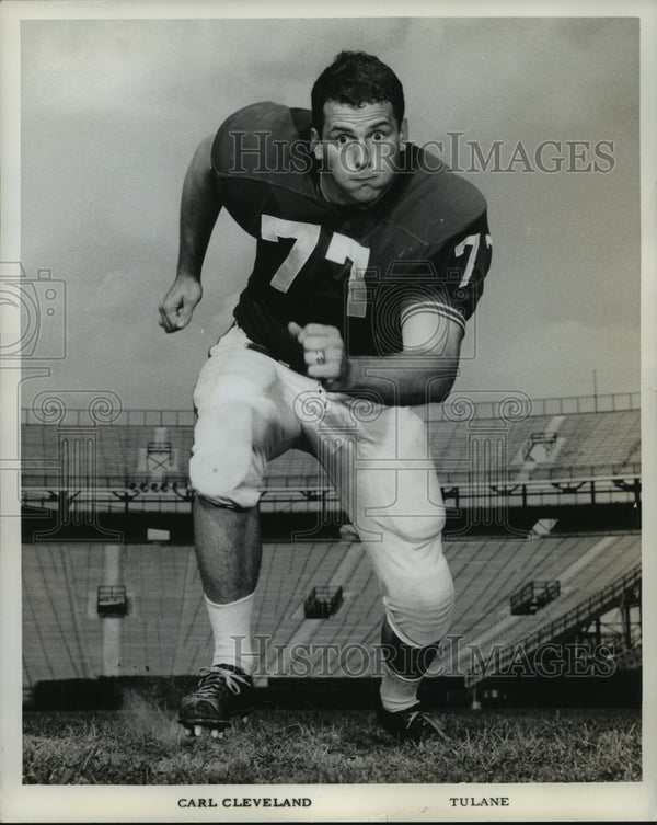 1967 Press Photo Tulane University Football Player Carl Cleveland ...