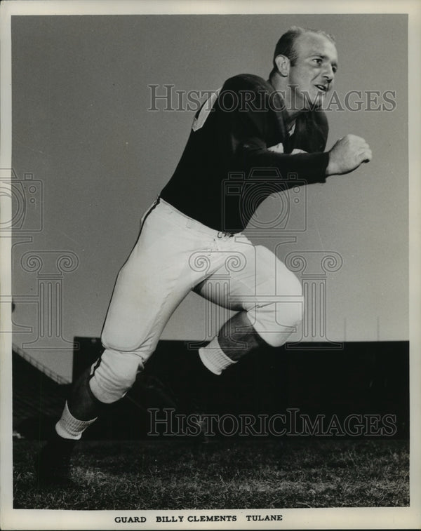 Press Photo Tulane University Football Guard Billy Clements - nos06595 ...