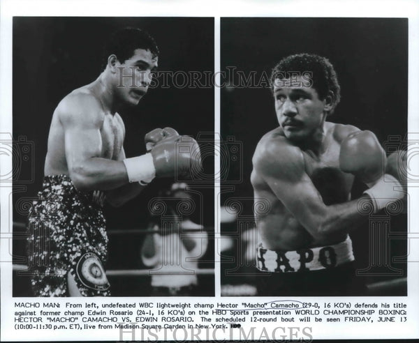 1986 Press Photo Championship Boxers Hector "Macho" Camacho and Edwin ...