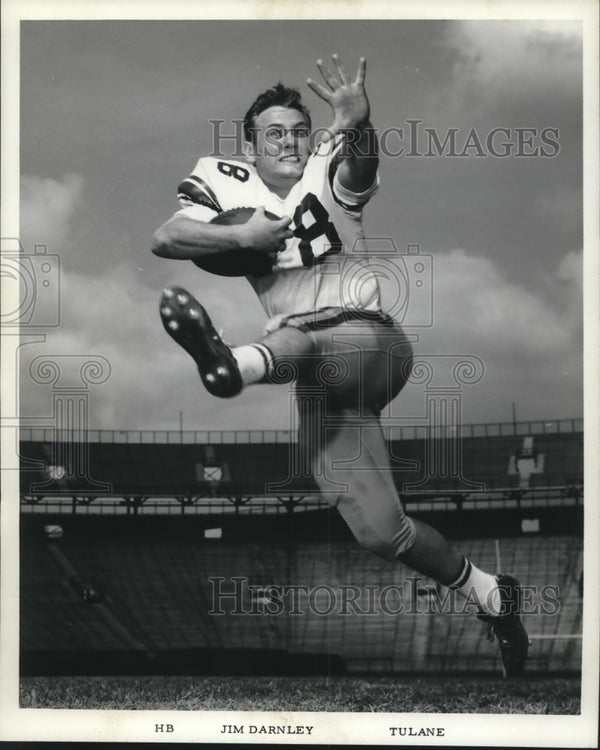 1967 Press Photo James Darnley, Tulane University Football Halfback ...