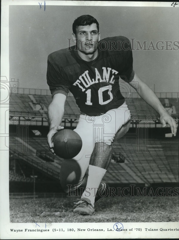 1968 Press Photo Tulane University Football Player Wayne Francingues ...