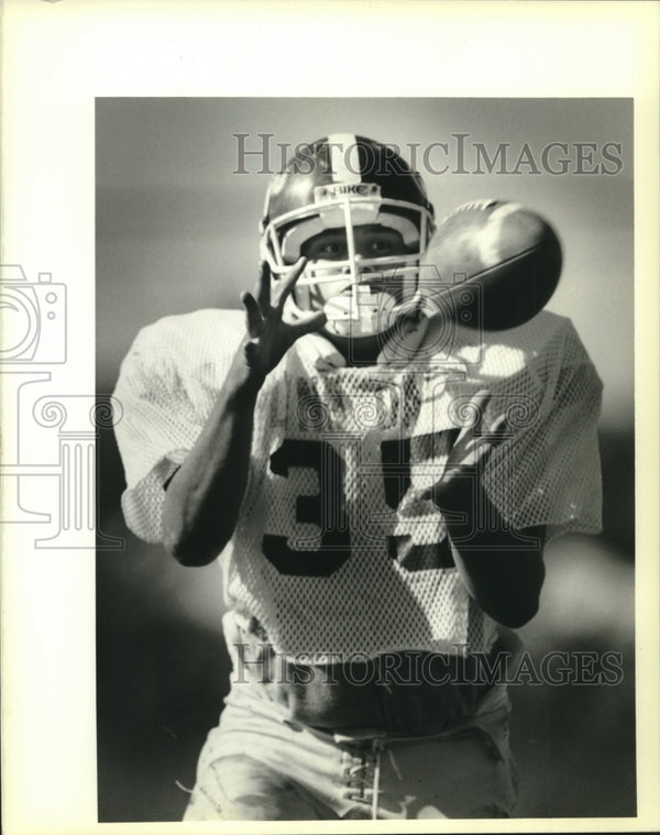 1988 Press Photo Football Fullback Ruble Encalade of Lynn Oaks at ...