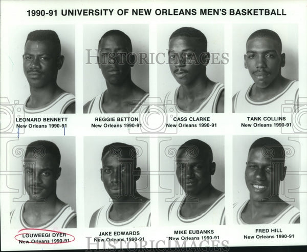 1991 Press Photo 1990-90 Universy of New Orleans basketball mug shots ...