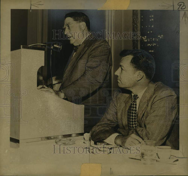 1953 Press Photo Baseball executives Branch Rickey and Joe Brown ...