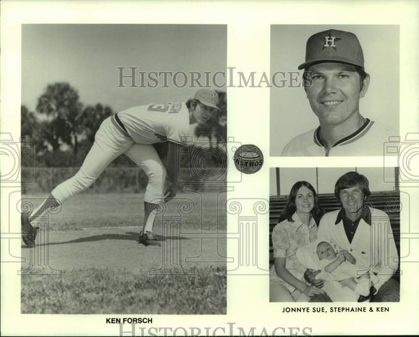 1975 Press Photo Houston Astros baseball pitcher Ken Forsch and family ...