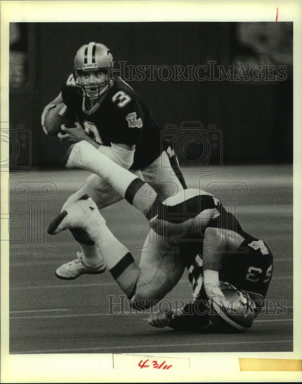 1988 Press Photo New Orleans Saints football player Bobby Hebert ...