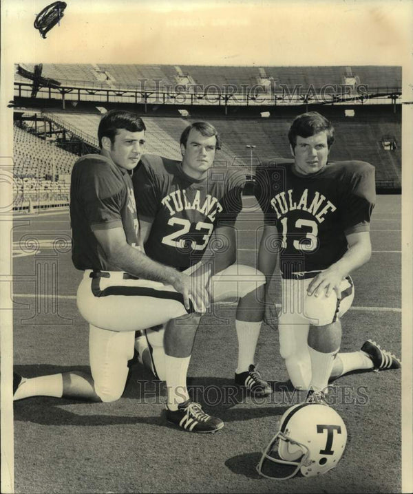 1971 Press Photo The Tulane college football team defensive backfield ...