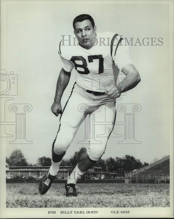 1962 Press Photo Ole Miss college football player Billy Carl Irwin ...