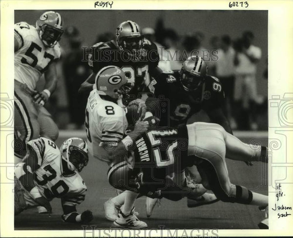 1991 Press Photo New Orleans Saints football player Rickey Jackson vs ...