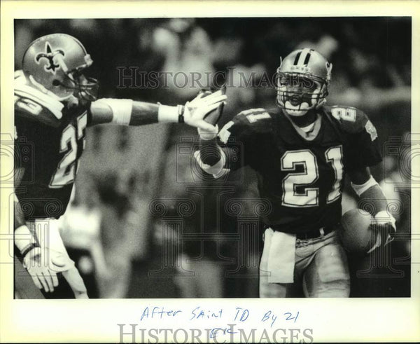 1988 Press Photo Buford Jourdan and Dalton Hilliard, New Orleans Saints ...