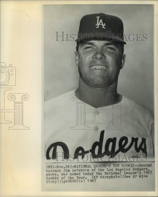 1965 Press Photo Los Angeles Dodgers baseball player Jim Lefebvre ...