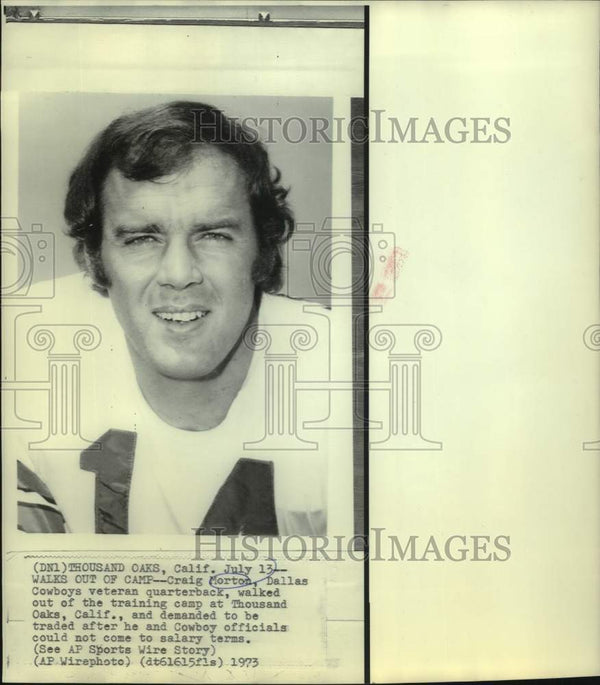 1973 Press Photo Dallas Cowboys football quarterback Craig Morton ...