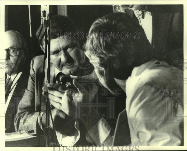 1978 Press Photo LSU football coach Charles McClendon and Coach Smith ...