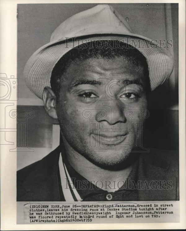 1959 Press Photo Boxer Floyd Patterson, wearing street clothes, after ...