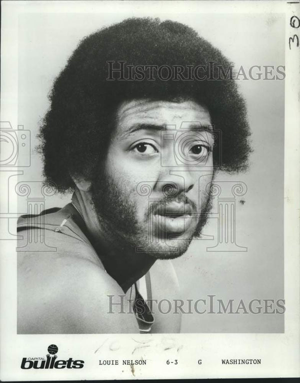 1974 Press Photo Washington Bullets basketball guard Louie Nelson ...
