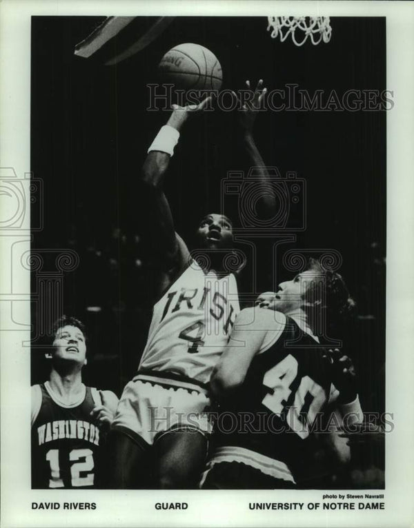 1985 Press Photo University of Notre Dame basketball guard David Rivers ...