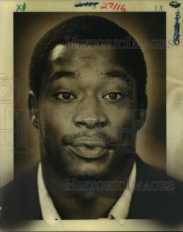 1982 Press Photo Close-up of New Orleans Saints football player George ...