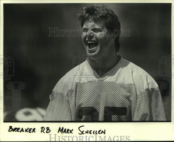 1984 Press Photo New Orleans Breakers football player Mark Schellen ...