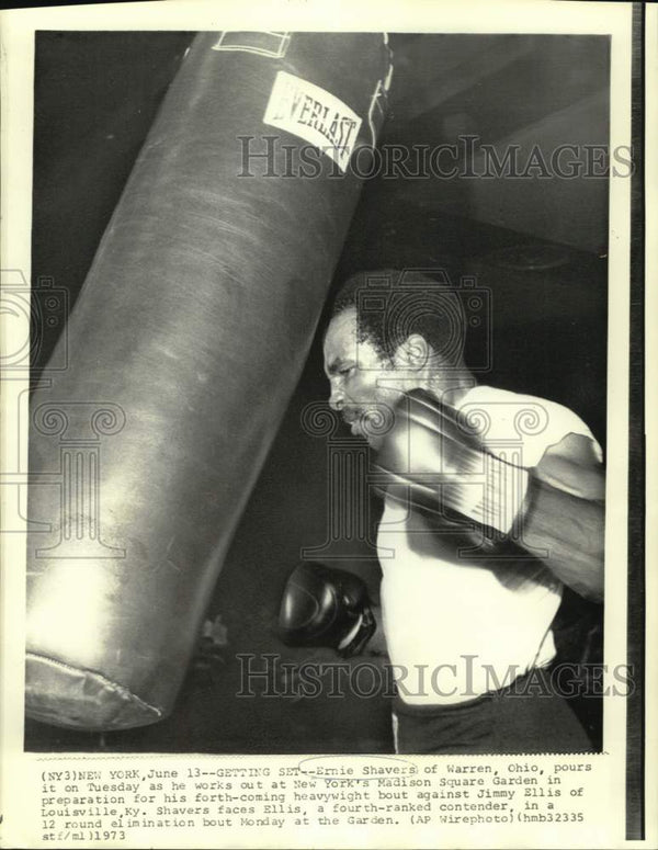 1973 Press Photo Boxer Ernie Shavers Working Out at Madison Square ...
